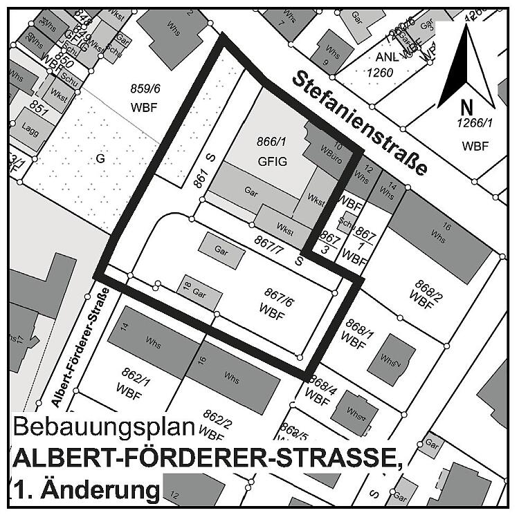 Stadt Lahr - Bebauungsplan Albert-Förderer-Straße, erste Änderung